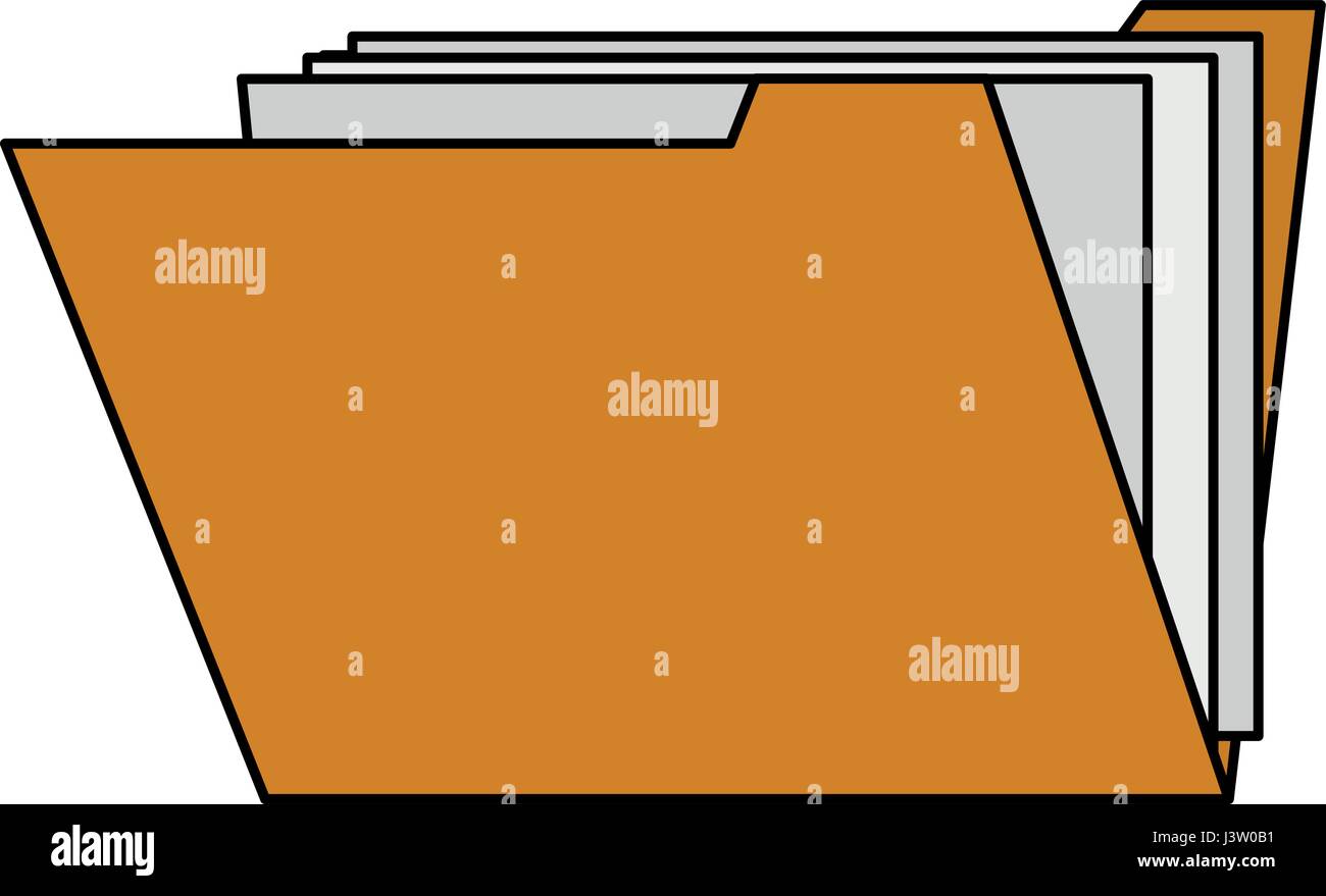 color image cartoon documents in opened folder Stock Vector Image & Art ...