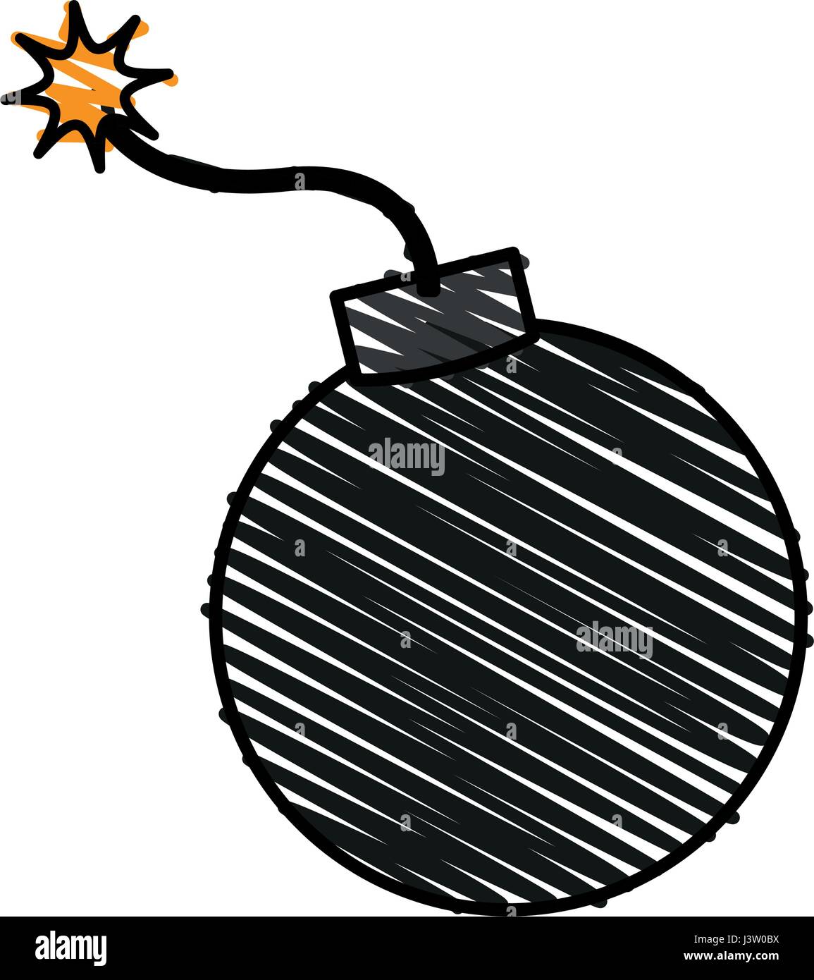 color crayon stripe cartoon boom ready to explode Stock Vector Image ...