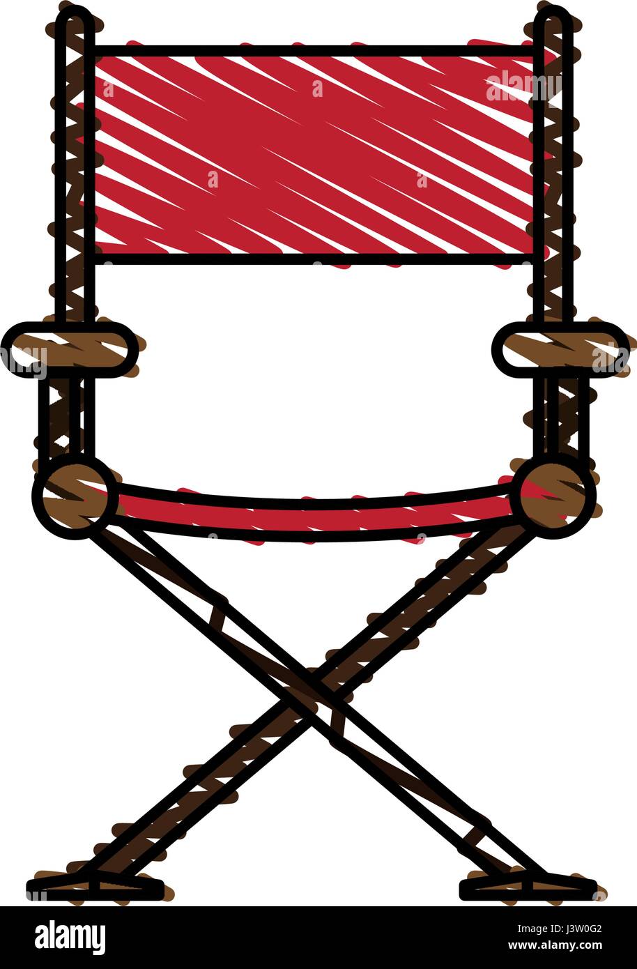 color crayon stripe image cartoon cinema director chair Stock Vector ...
