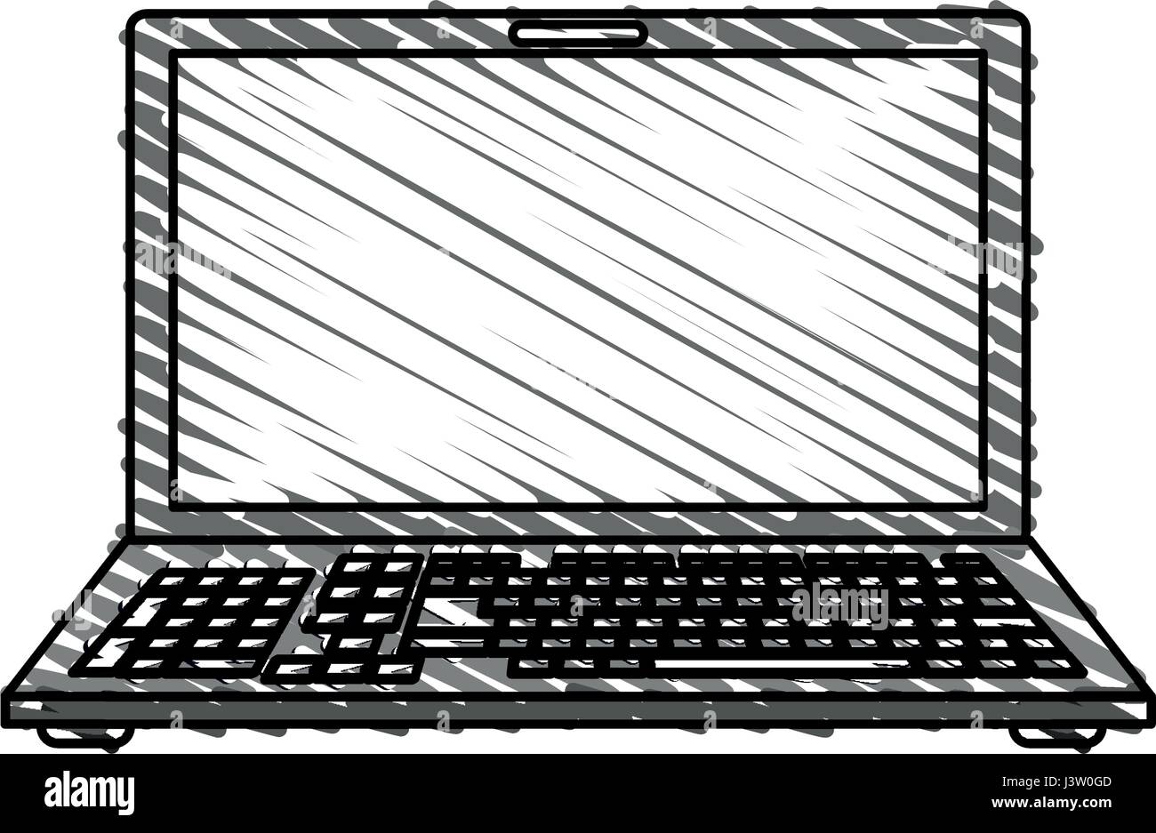 color crayon stripe image cartoon front view laptop computer Stock ...