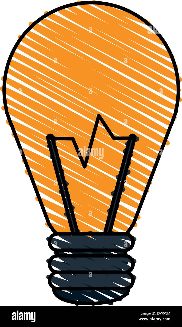 color crayon stripe image cartoon halogen light bulb Stock Vector Image ...