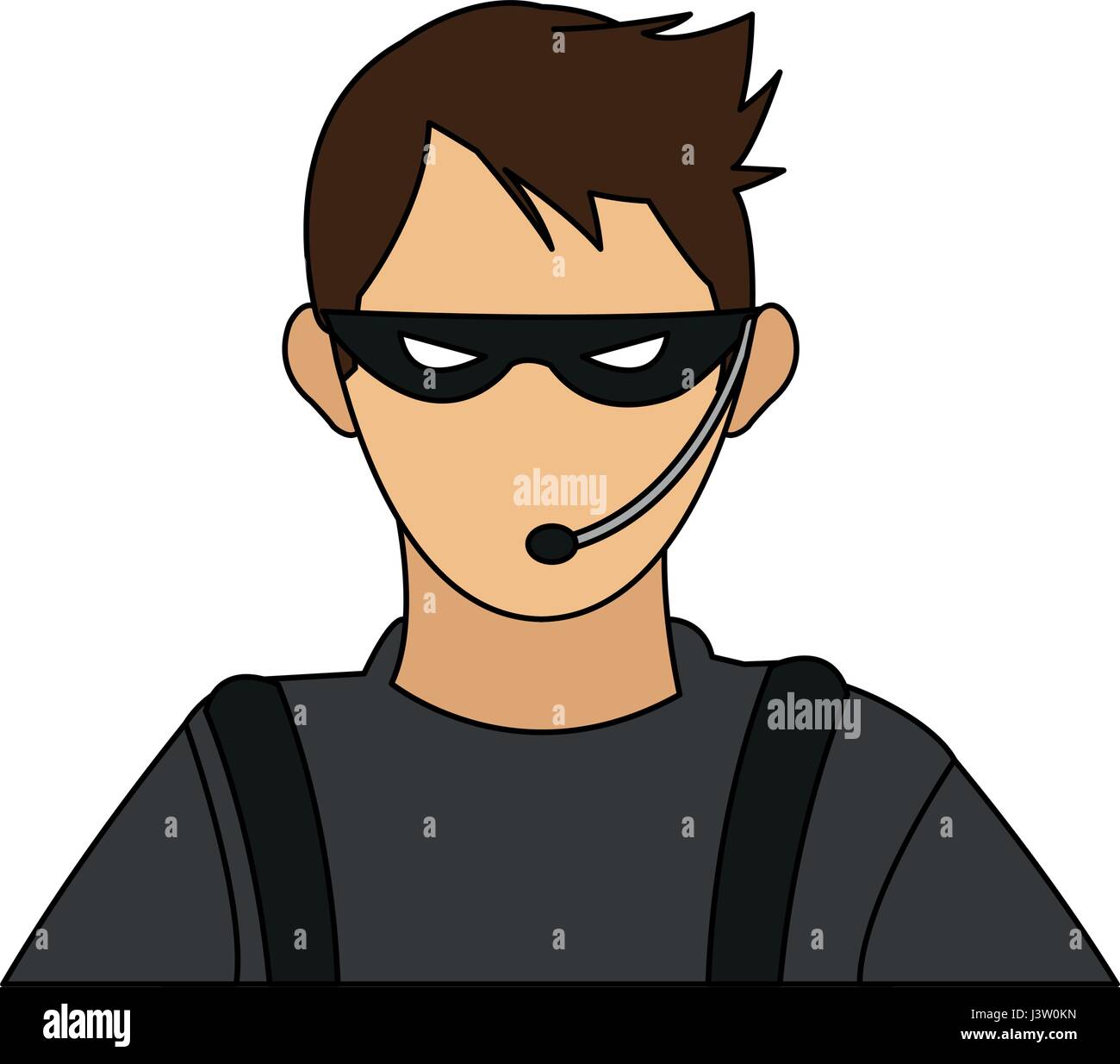 color image cartoon half body hacker with microphone Stock Vector Image ...