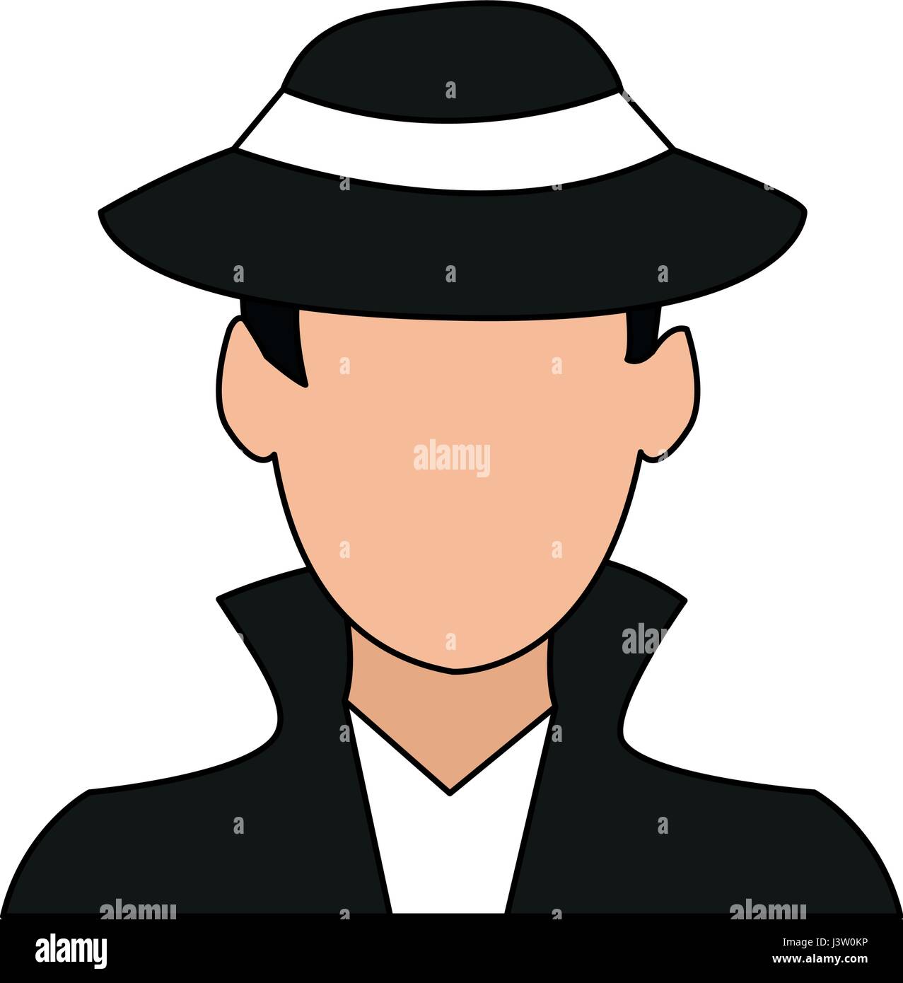 color image cartoon half body hacker with jacket and hat Stock Vector ...