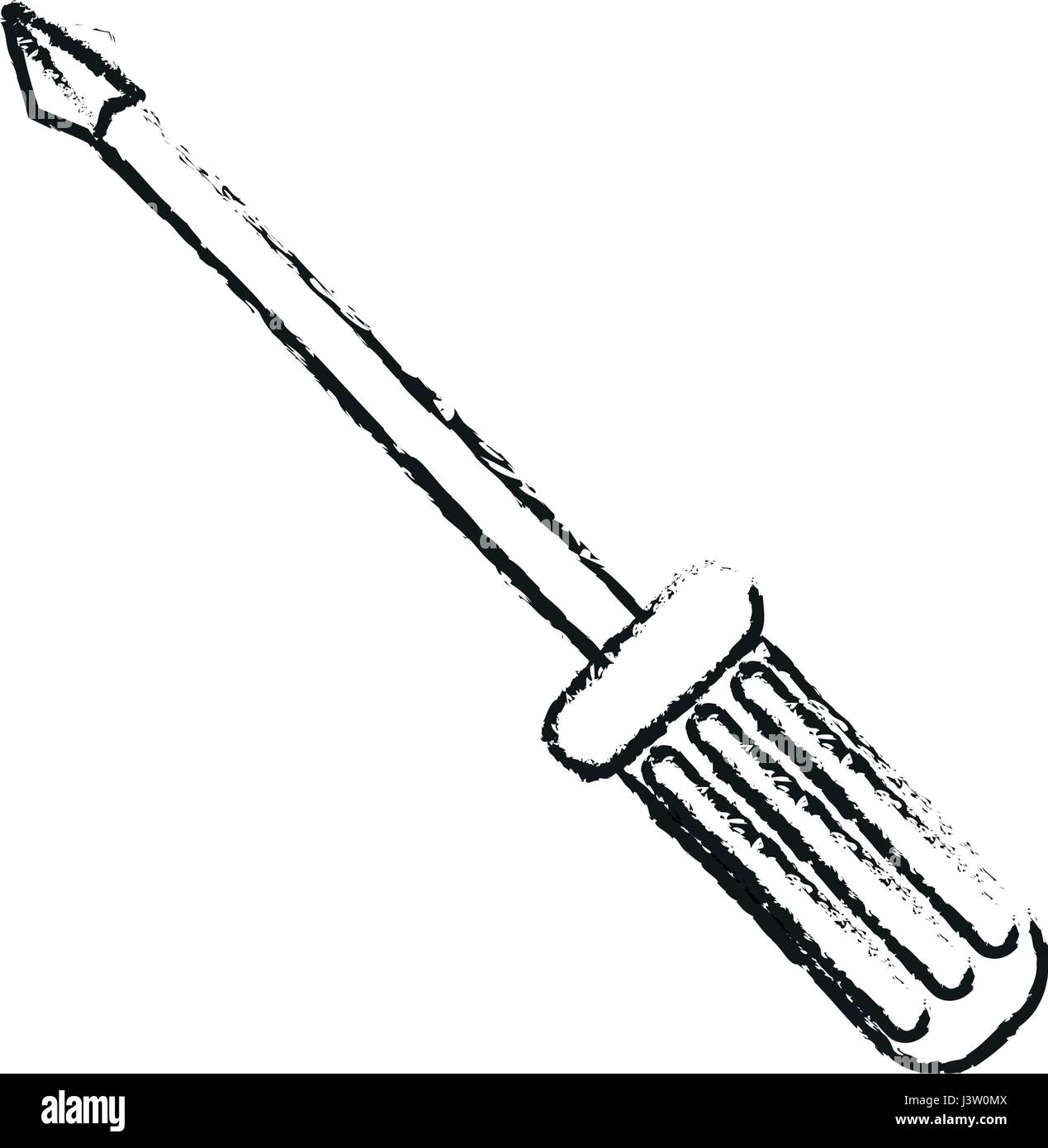 blurred silhouette screwdriver with spade tip Stock Vector Image & Art ...