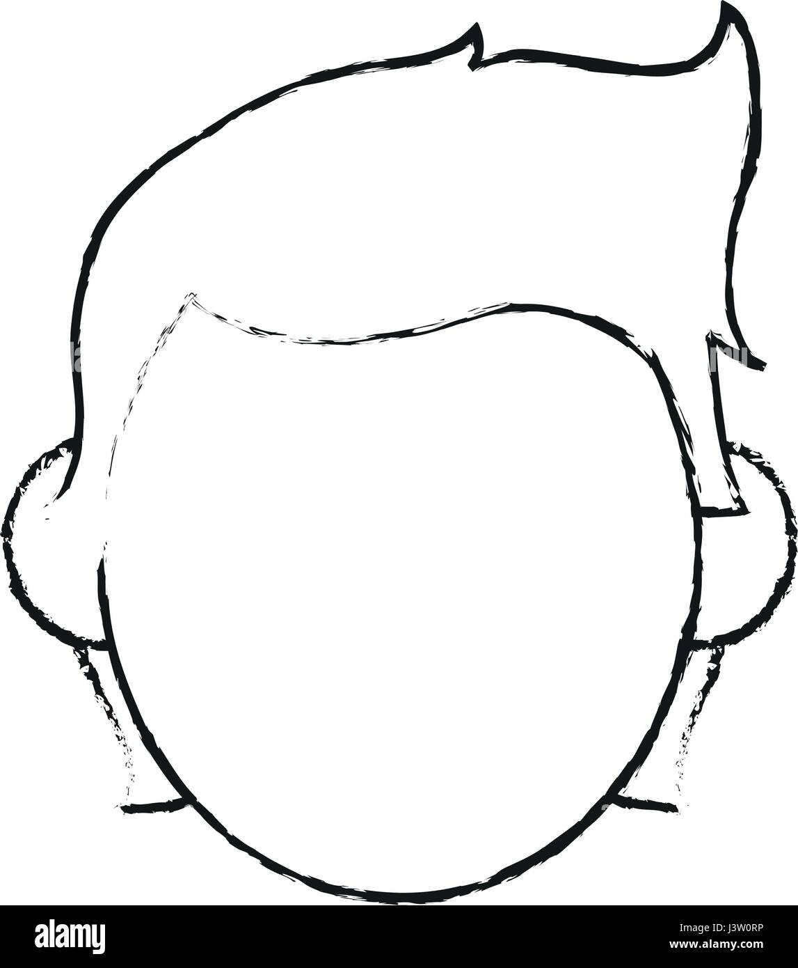 blurred silhouette image faceless front view man with hairstyle Stock ...