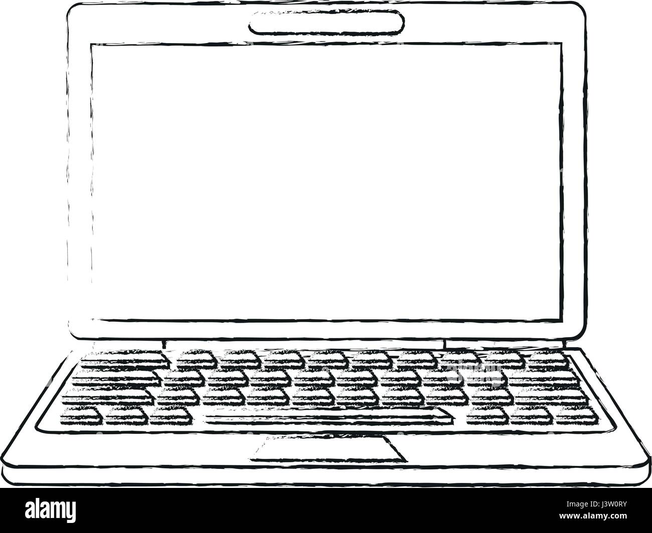 blurred silhouette image front view laptop computer tech device Stock ...