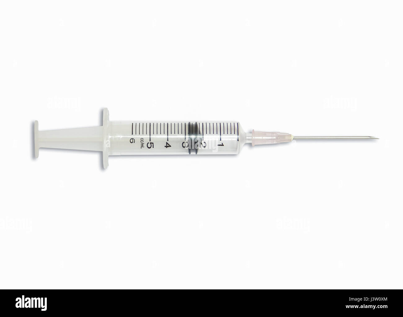 preparation a white syringe on white background Stock Photo - Alamy