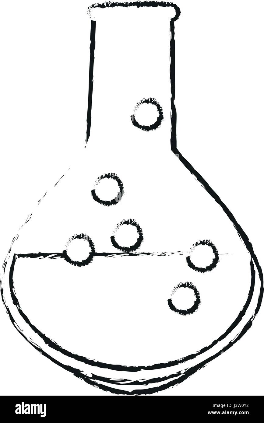 blurred silhouette image glass circular beaker for laboratory with ...