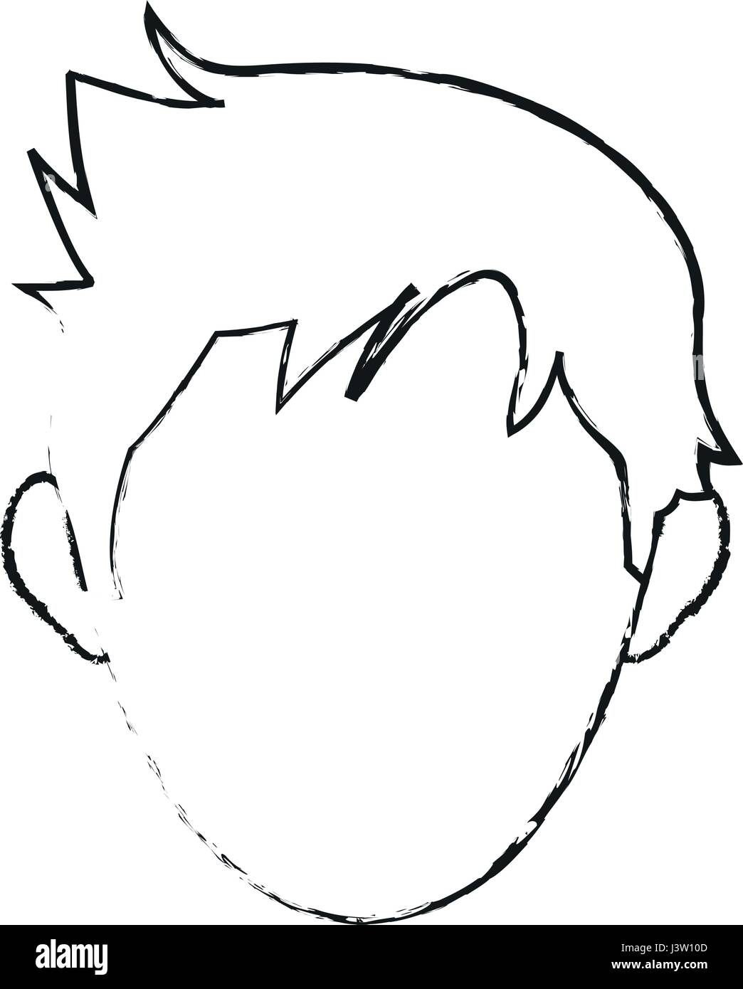 blurred silhouette image faceless front view guy with hairstyle Stock ...