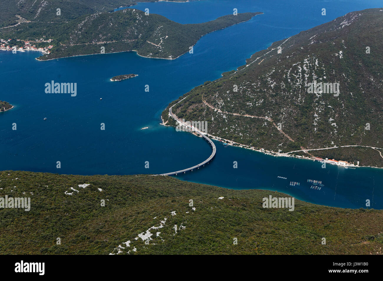 Aerial view of Mali Ston Bay on Pelješac, Croatia Stock Photo - Alamy