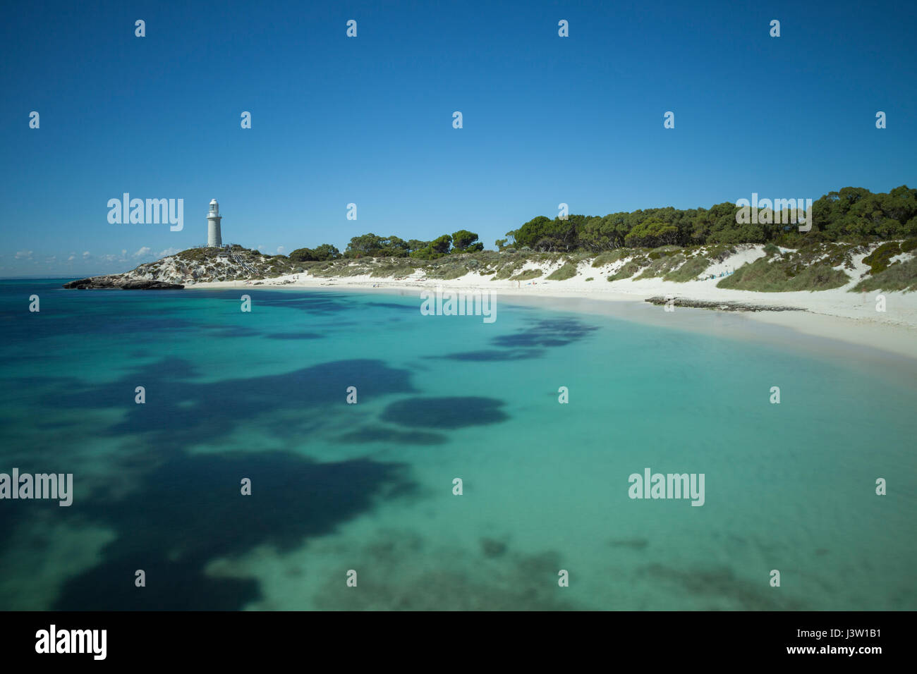 Bathhurst Lighthouse on Rottnest Island. Rottnest Island lies off the ...