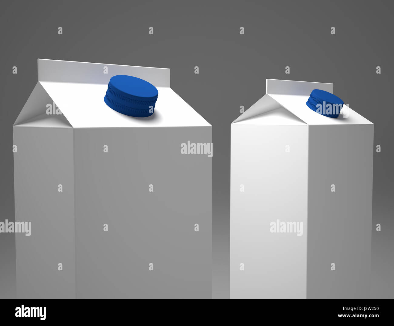 3D Rendering Two 1L carton box with Screw Cap Mock-up Stock Photo - Alamy