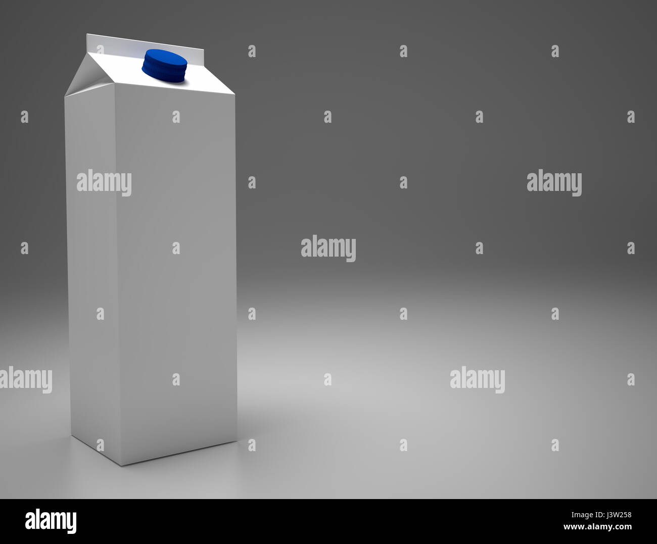3D Rendering 1L Carton box with Screw Cap Mock-up Stock Photo - Alamy