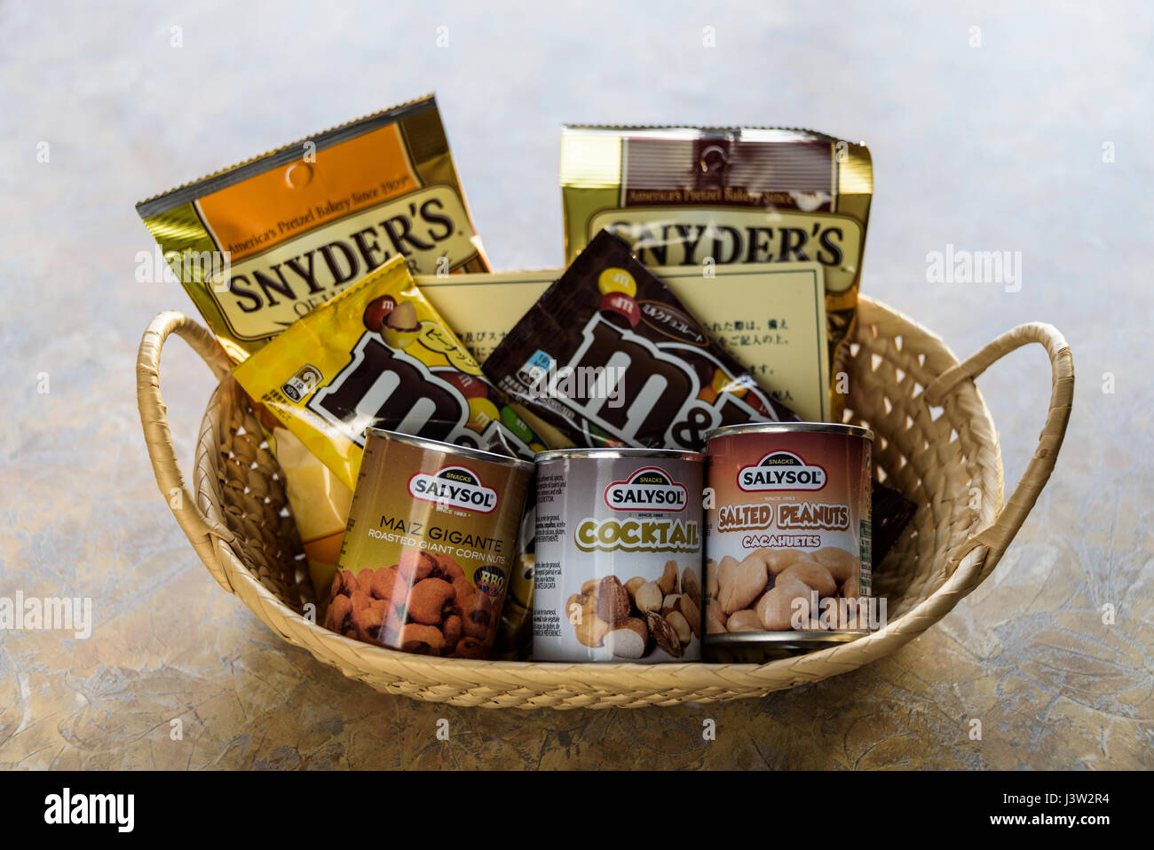 Basket of snacks in a Japanese hotel room Stock Photo - Alamy