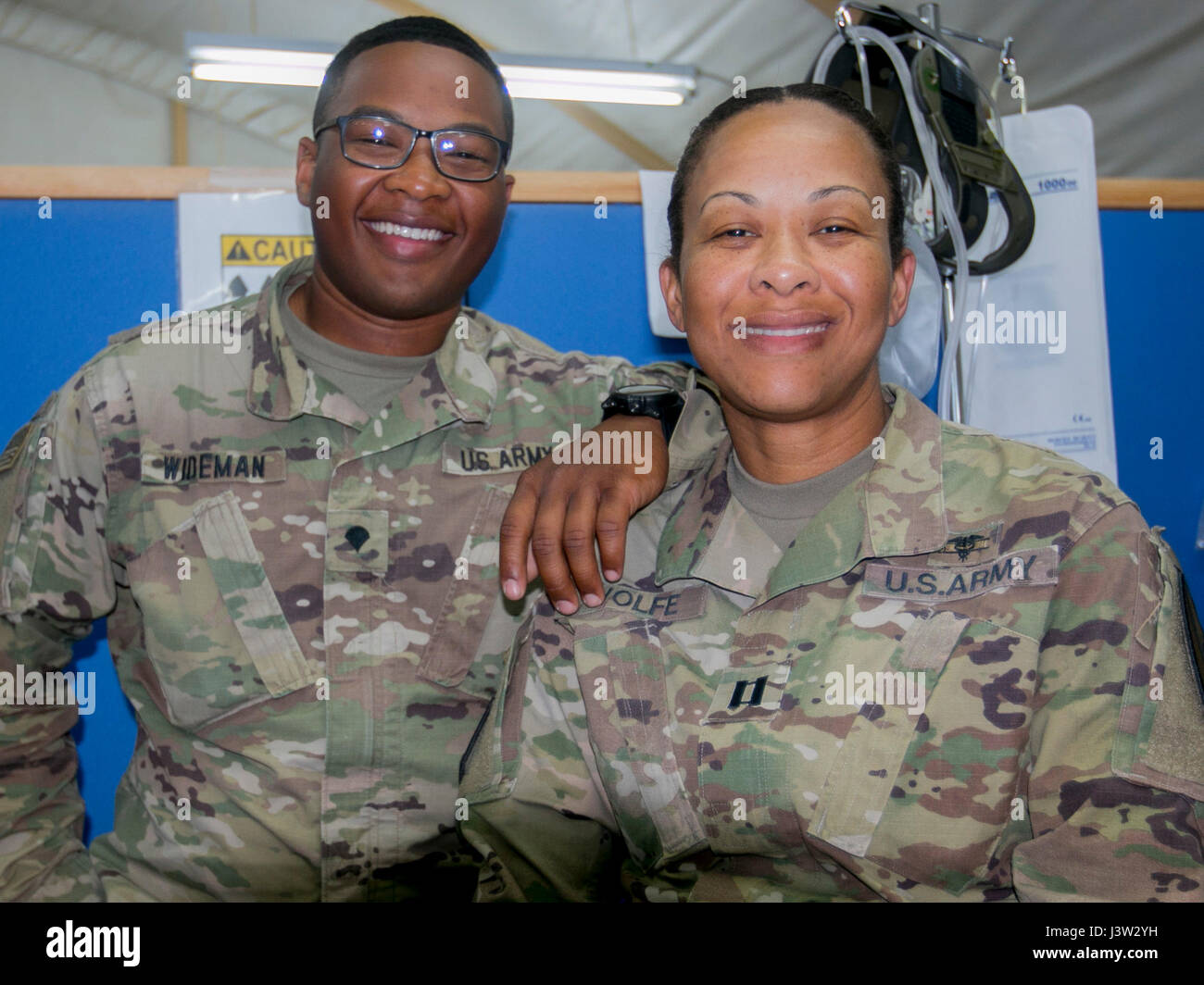 Capt. Andrea Wolfe, senior brigade physician assistant, and her son Spc ...