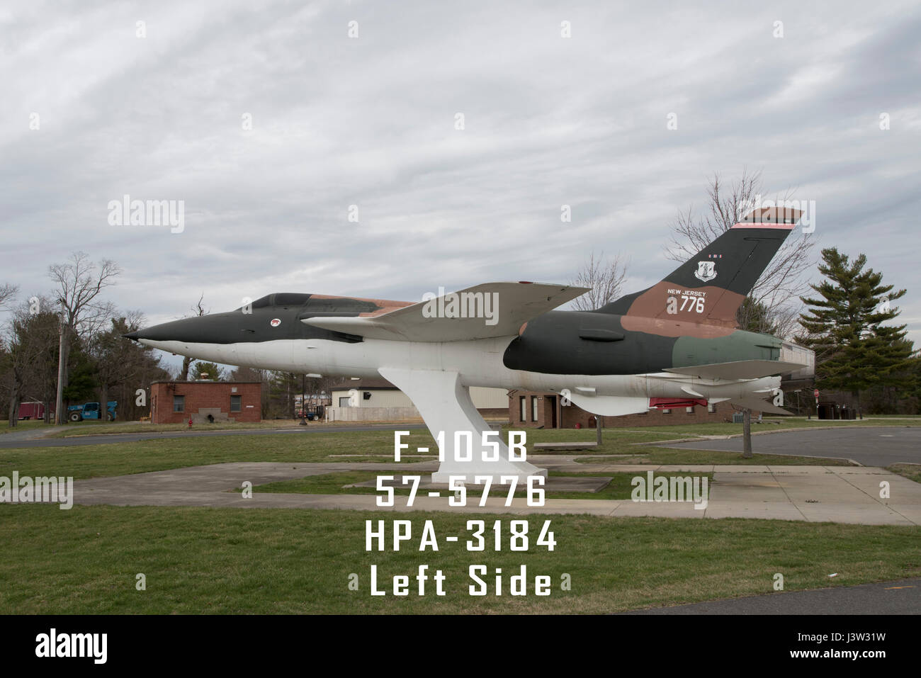 A left side view of a 108th Wing, New Jersey Air National Guard, F-105B ...