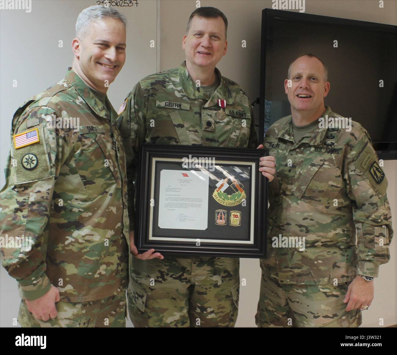 U.S. Army Col. Michael D. Smith (Left), commander of the Army Reserve ...