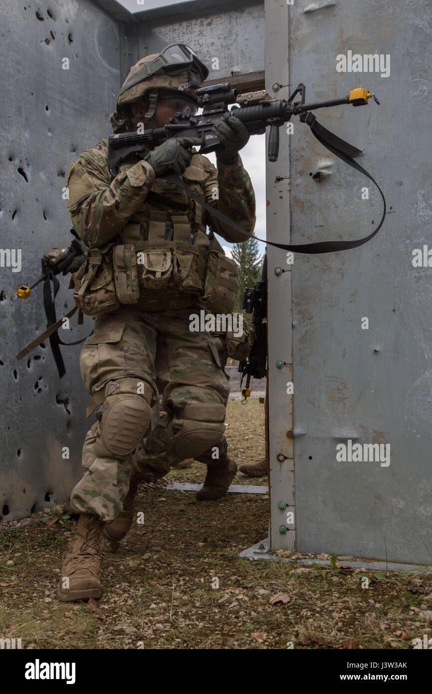 U.S. Soldiers of the 2nd Cavalry Regiment conduct an assault scenario ...
