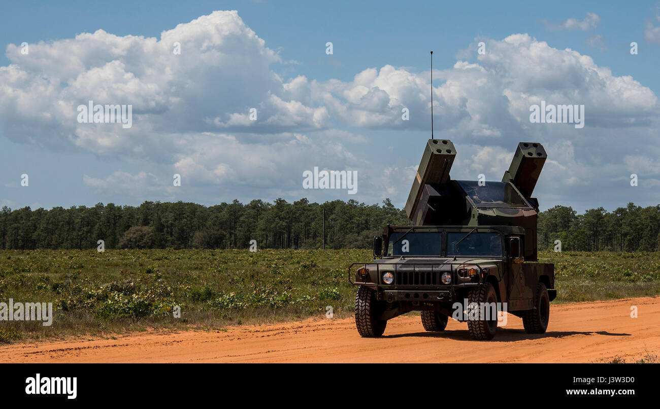 The Army Avenger’s turret rotates as the vehicle drives down an Eglin ...