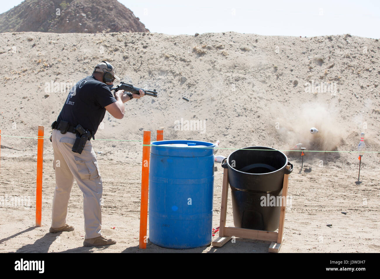 Pins fly as Cpl. Mario Reyes with the Marine Corps Police Department ...