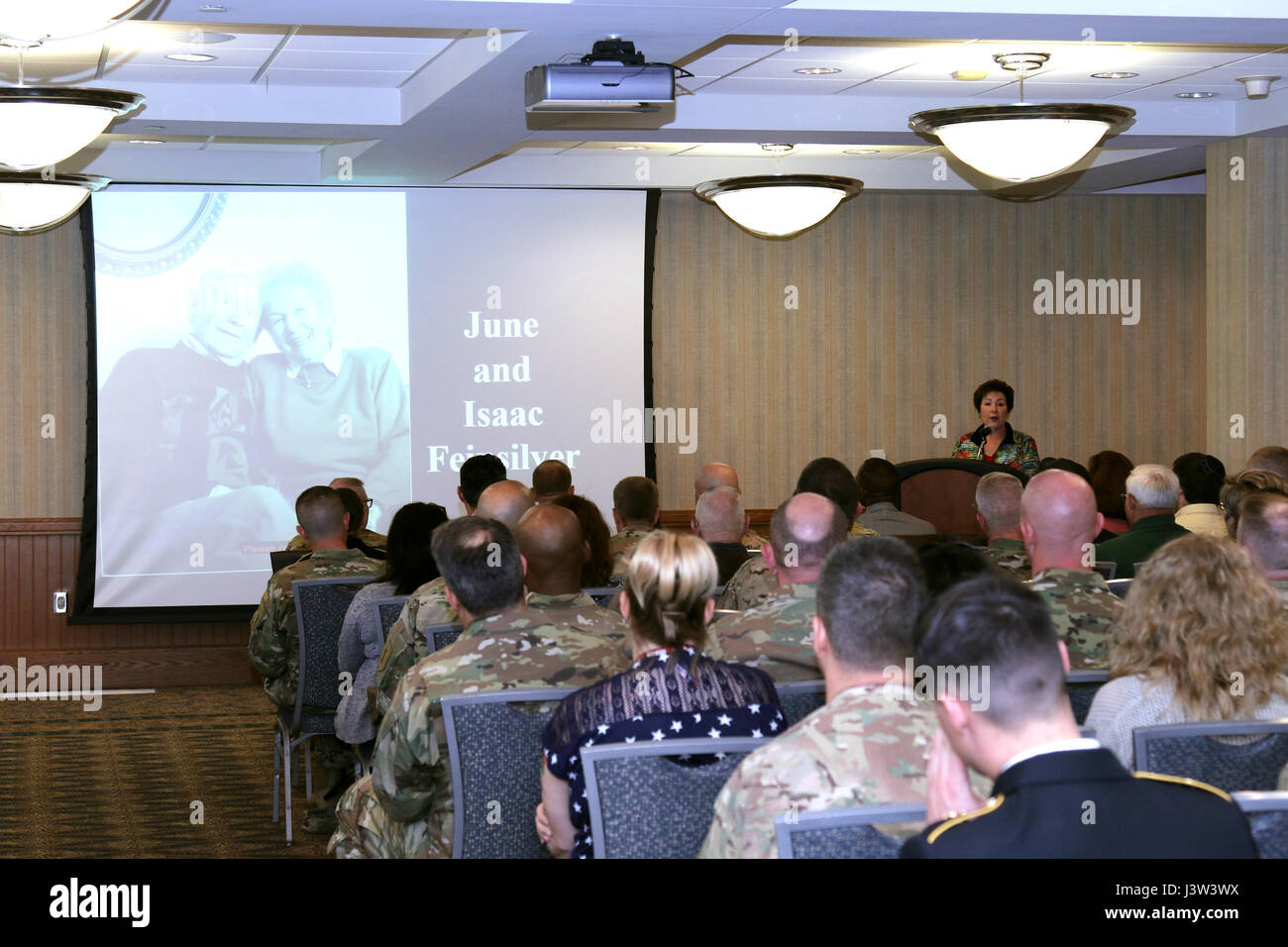 Evy Tilzer addresses the crowd at Riley’s Conference Center April 24 ...