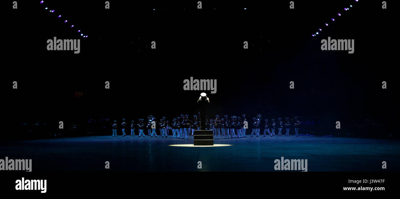 U.S. Marines with the Quantico Marine Corps Band perform at the ...