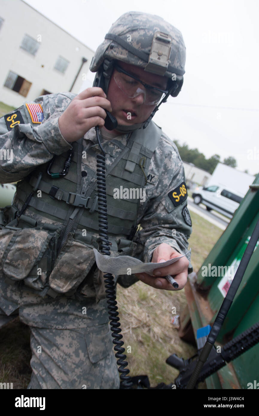 Spc. Joseph Smith calls in a 9-line MEDEVAC request, one of the warrior ...