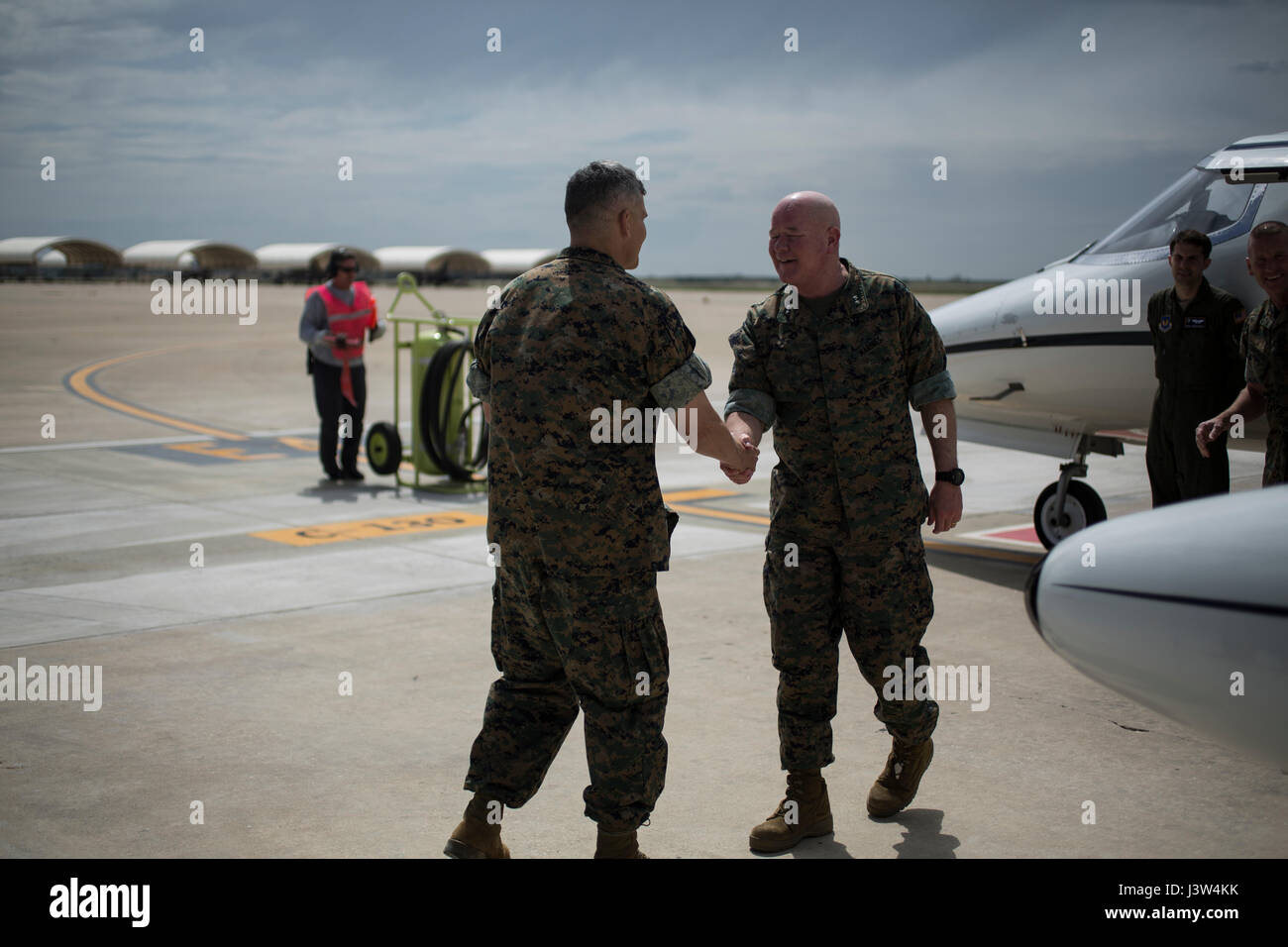 Major Gen. Walter L. Miller, Jr., right, the commanding general of II ...