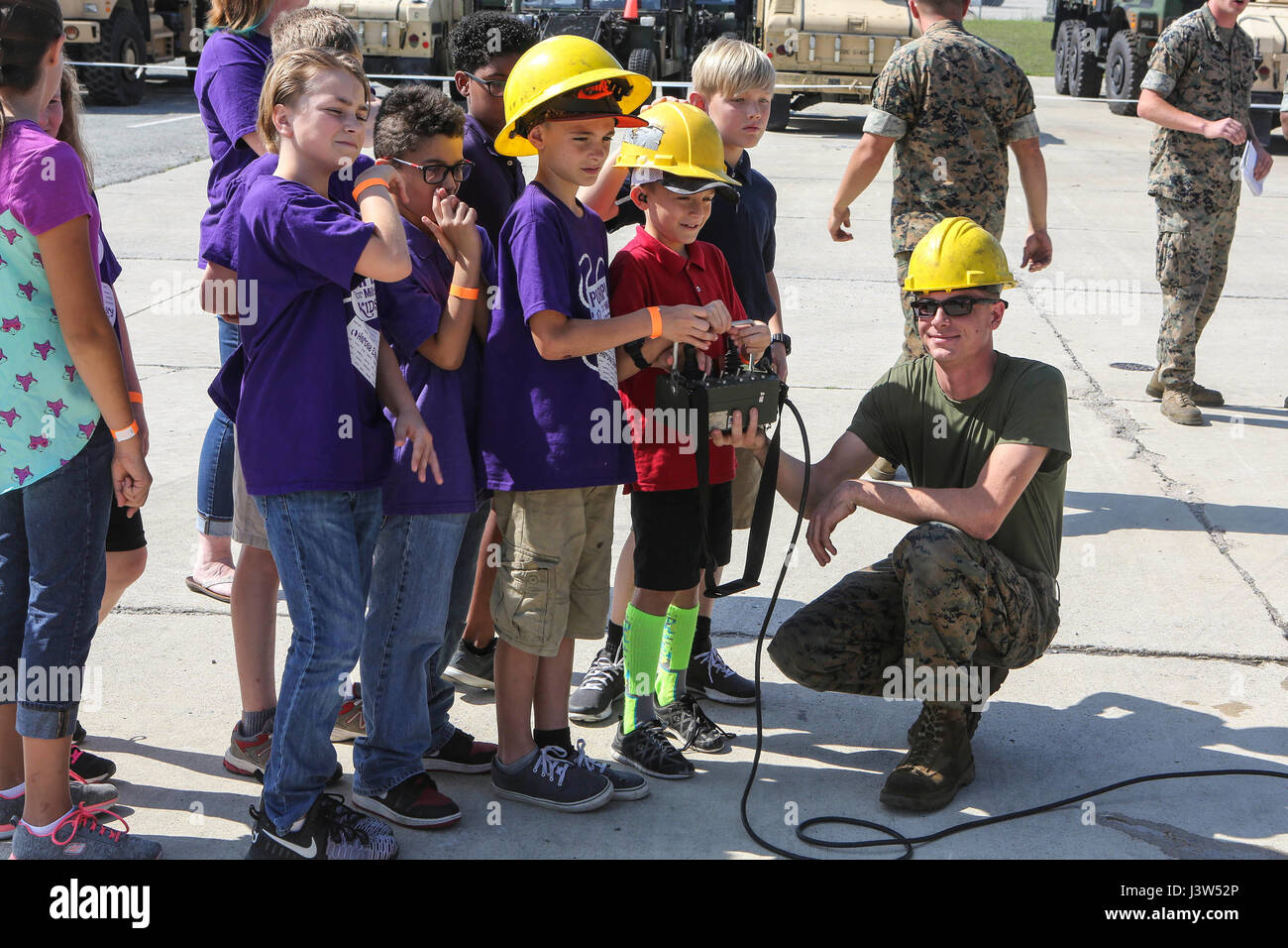 Family members of 2nd Maintenance Battalion Marines attend an open ...
