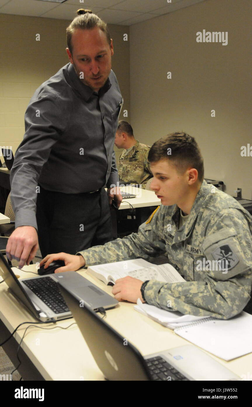 Pete M. Hay, lead instructor with Focal Point Academy, gives a block of ...
