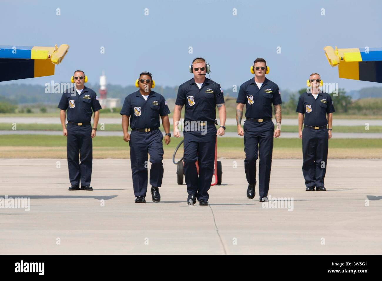 The U.S. Navy Flight Demonstration Squadron, the Blue Angels, prepare ...