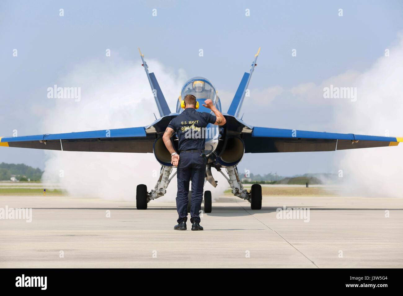 The U.S. Navy Flight Demonstration Squadron, the Blue Angels, prepare ...