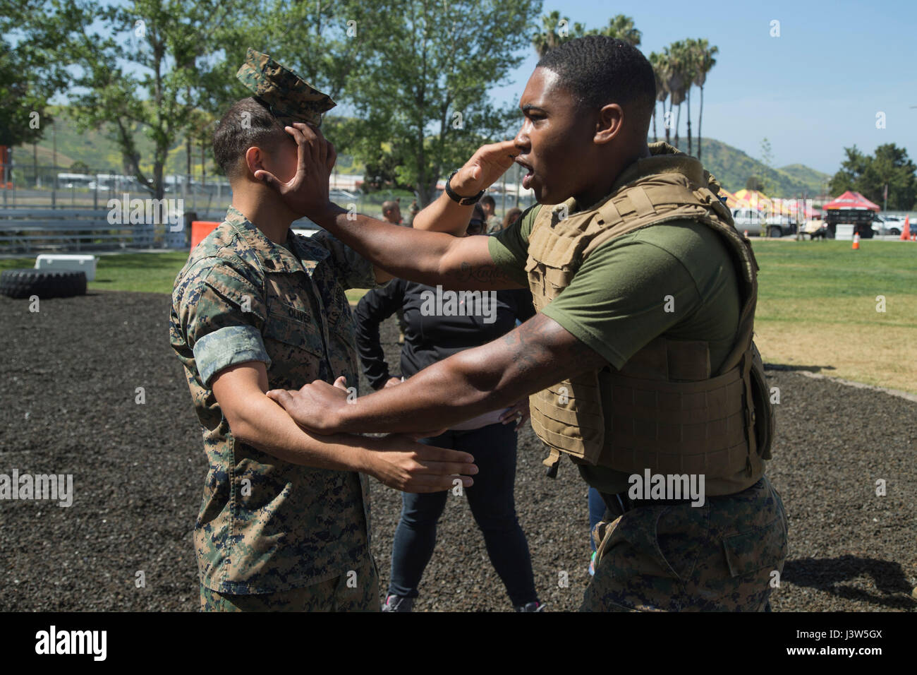 Marines demonstrate marine corps martial hi-res stock photography and ...