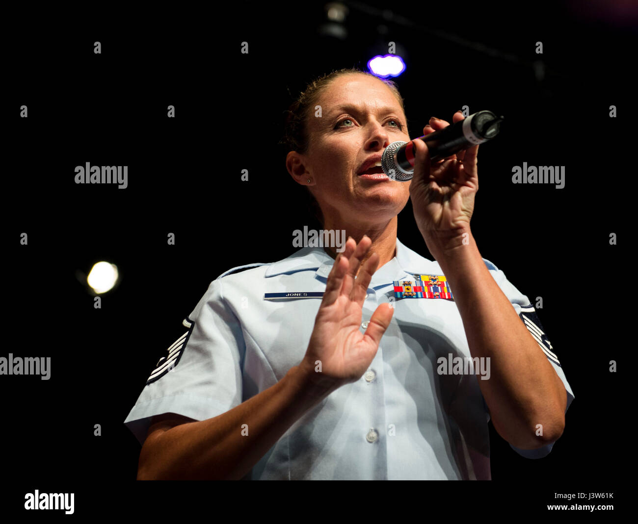Master Sgt. Alyson Jones, U.S. Air Forces Central Command band vocalist ...
