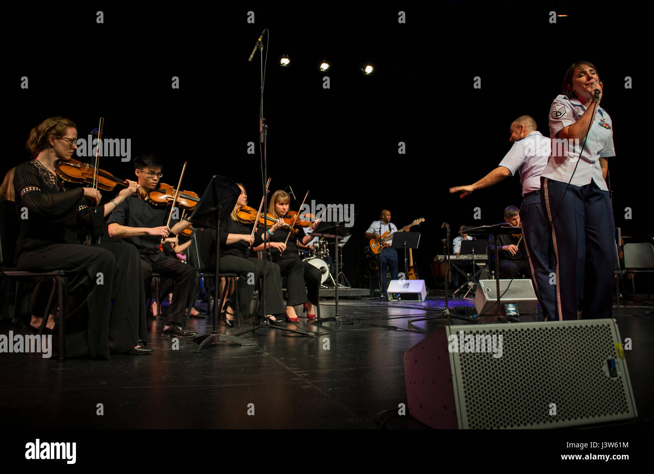 Staff Sgt. Ainsley Davis, U.S. Air Forces Central Command band vocalist ...
