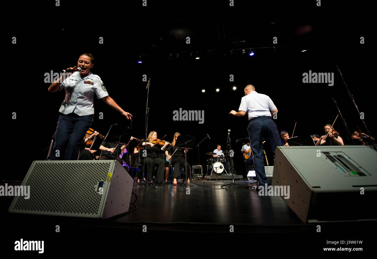 Master Sgt. Alyson Jones, U.S. Air Forces Central Command band vocalist ...