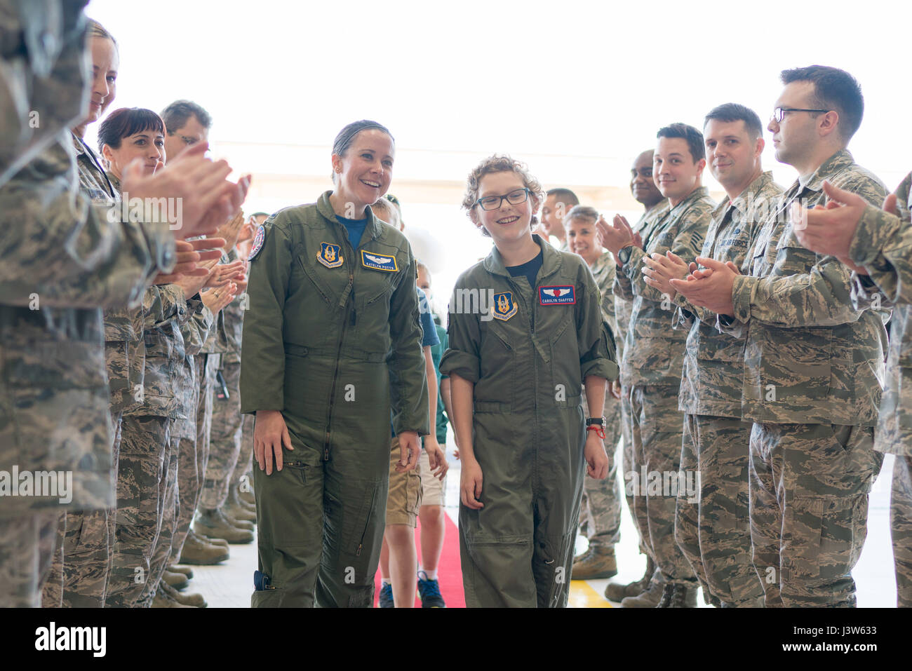 Carolyn Shaffer, right, Pilot for a Day participant, and 1st Lt ...