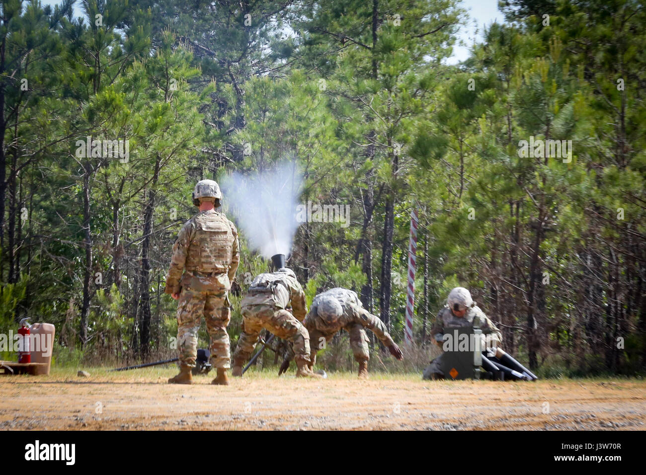 316th Cavalry Brigade soldiers conduct a live-fire demonstration with ...