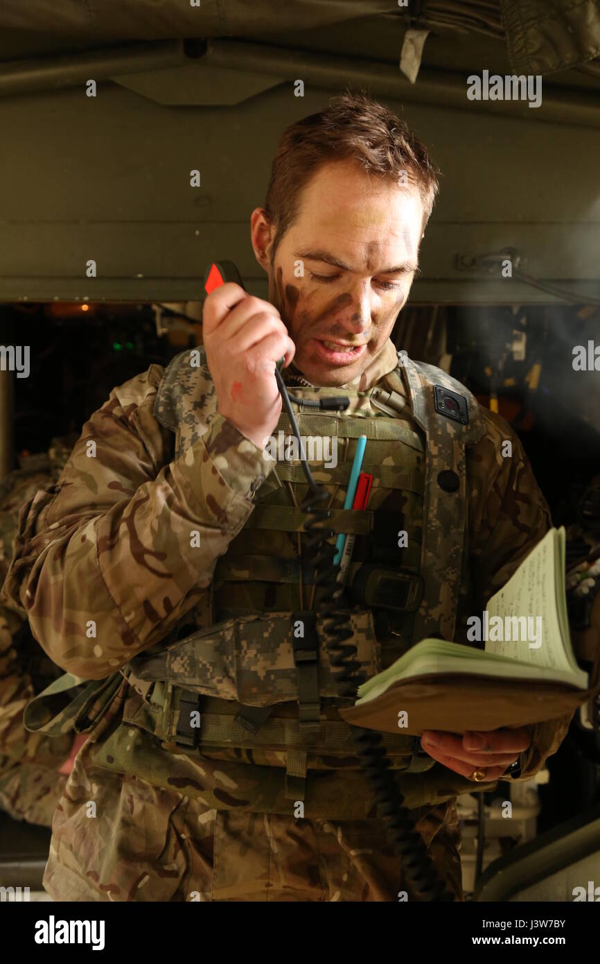 A British soldier of the Queens Royal Hussars sends mission details ...