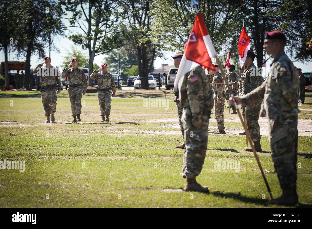 Lt. Col. Adam Frederick (far right), outgoing commander of 1st Squadron ...