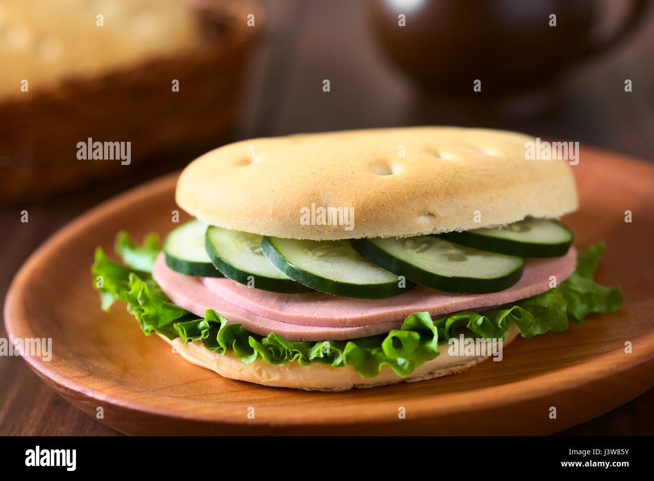 Sandwich bread roll mortadella hi-res stock photography and images - Alamy