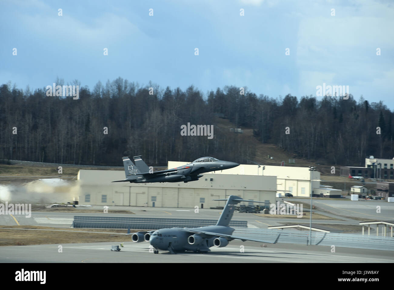 An F-15 Eagle from Eglin AFB takes off at Joint Base Elmendorf ...
