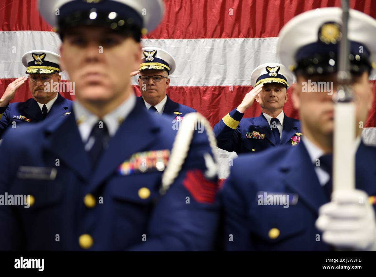 SEATTLE – Coast Guard Rear Adm. Mark E. Butt (left), Vice Adm. Fred M ...