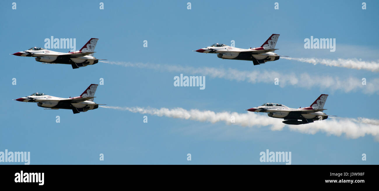 The United States Air Force Thunderbirds perform an aerial ...
