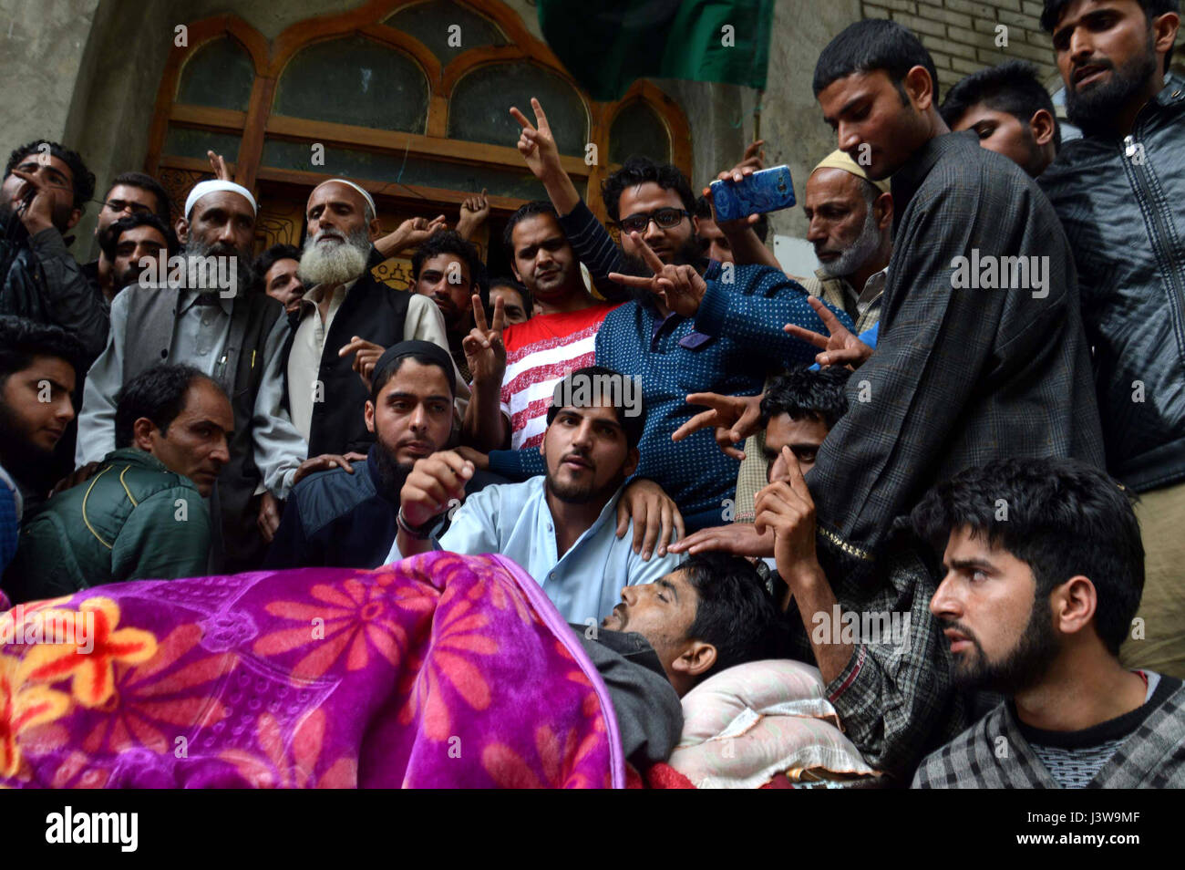 Thousands attend the funeral of a local rebel Fayaz Ahamed Ashwar Alais ...
