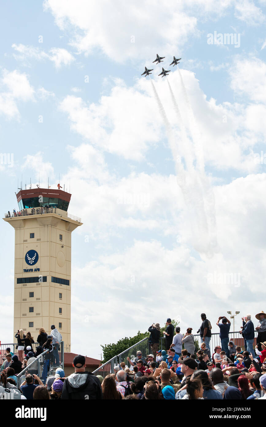 The United States Air Force Thunderbirds perform an aerial ...
