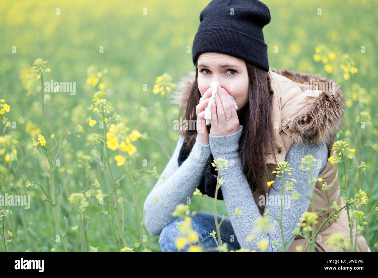 Pollen allergy in the nature Stock Photo - Alamy