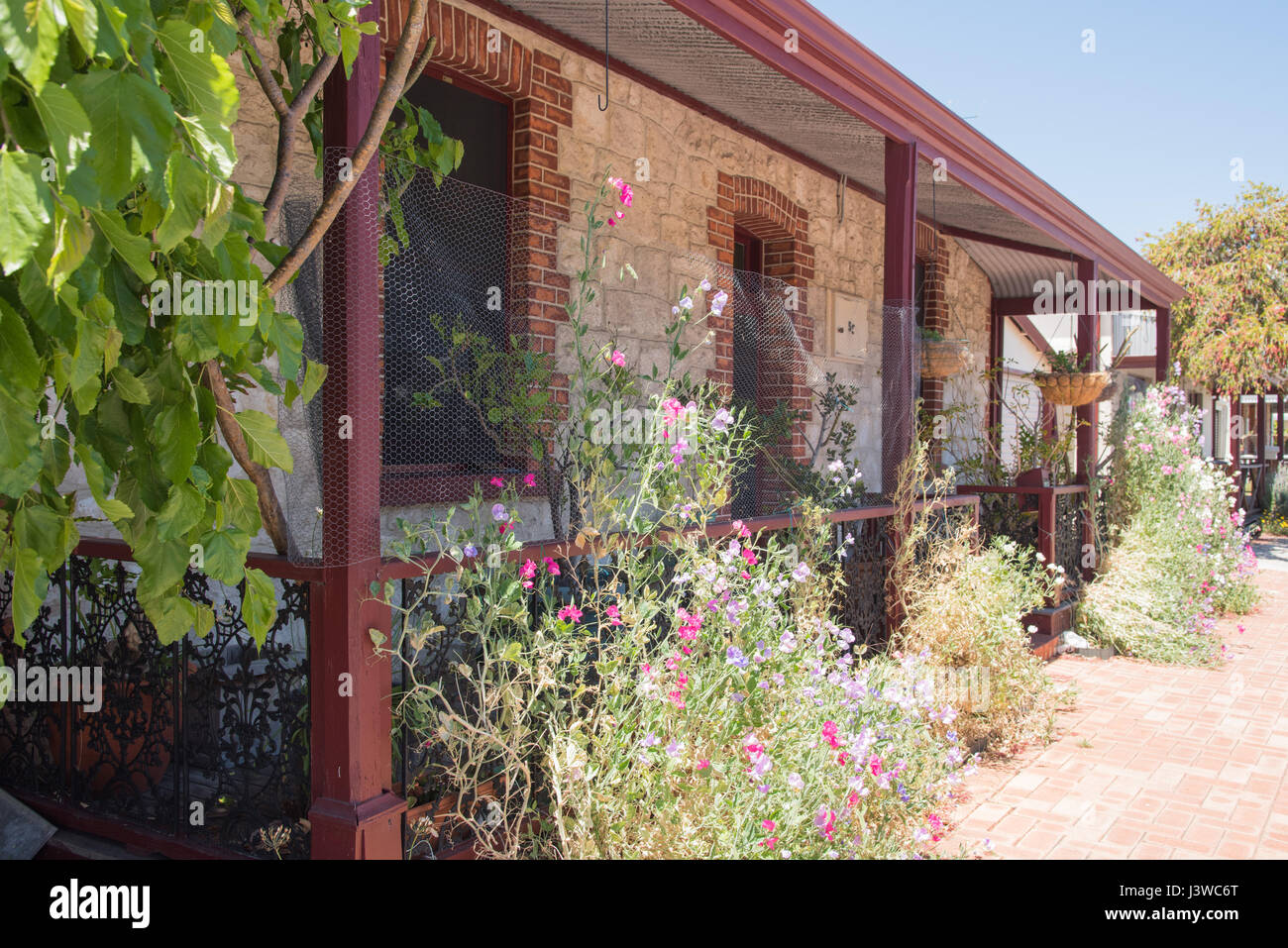 Old limestone cottage house in the historic town of Fremantle, Western ...