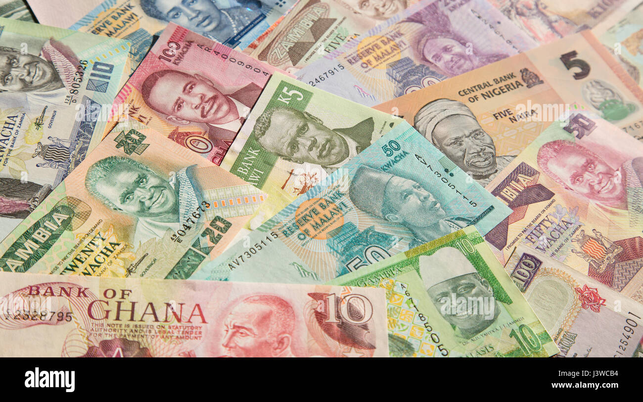 Variety of the African banknotes Stock Photo - Alamy