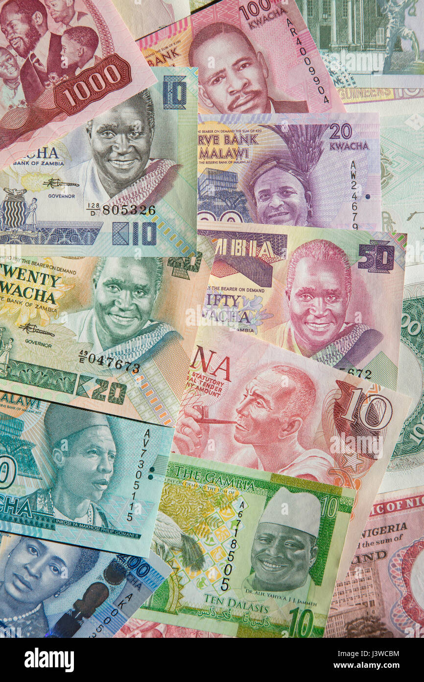 Variety of the African banknotes Stock Photo - Alamy